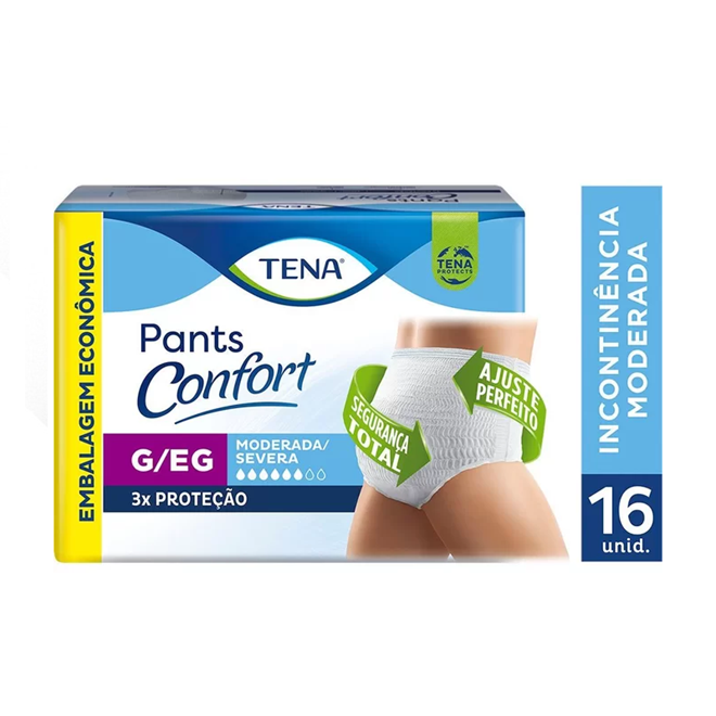 Fralda Geriátrica Tena Confort Pants G/GG - 16 Unidades: Compre AGORA
