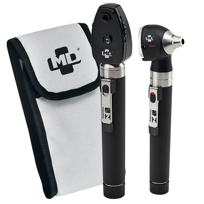 Otoscópio + Oftalmoscópio Omni 3000 Xenon Preto com Estojo MD é na Sinete