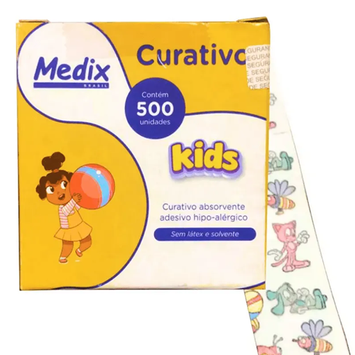 Curativo Hipoalergênico Kids 500 Unidades Medix - Sua Escolha de ...