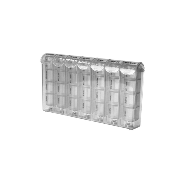 Porta Comprimidos 28 Compartimentos - Incoterm: Organização Transparente