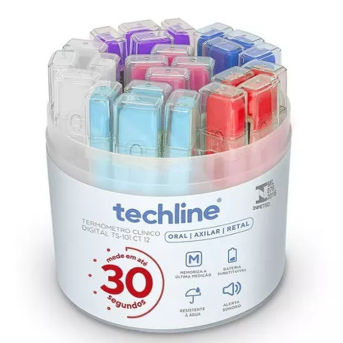 Caixa C/24 Termômetro Digital Clinico Techline Ts-101: Melhor Custo Benefício