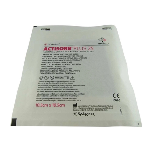 Actisorb Plus 10,5x10,5cm Carvão Ativado